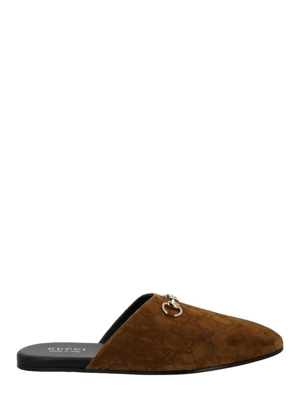 Gucci Suede Horsebit Mules - Brown
