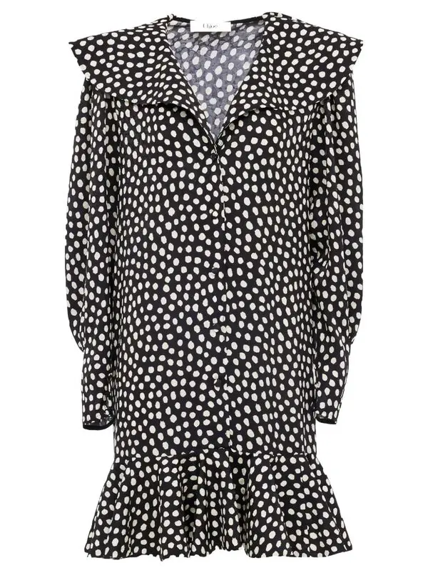 Chloé Dotted Silk Dress - Multicolor