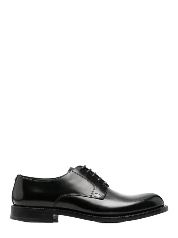 Dolce & Gabbana Polished Leather Lace-up Trainers - Black