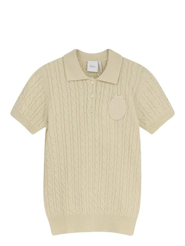 Dior Wool And Cotton Blend Sweater With Embroidered Logo On The Front - Multicolor
