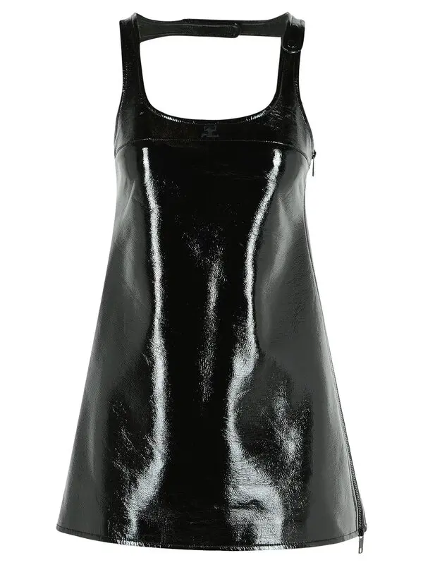 COURREGES Cotton Blend Vinyl Dress - Black