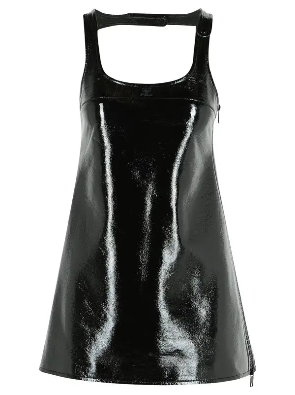 COURREGES Cotton Blend Vinyl Dress - Black