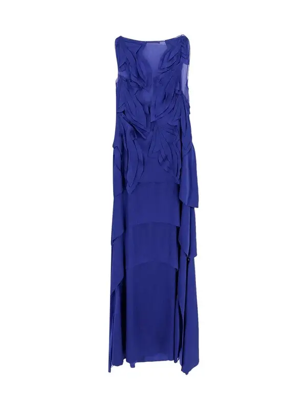Alberta Ferretti Satin Long Dress - Multicolor
