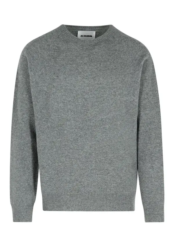 JIL SANDER Grey Virgin Wool Blend Sweater - Gray