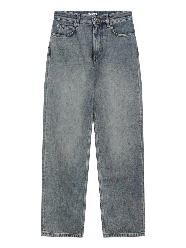 Loewe Anagram-embroidered Cotton Denim Jeans - Blue