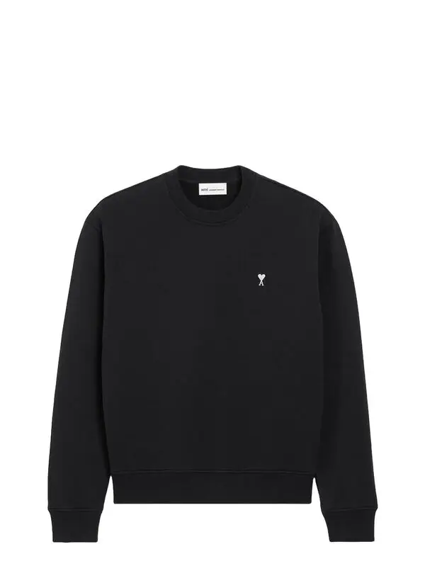 AMI Paris Embroidered Crew Neck Sweatshirt - Black