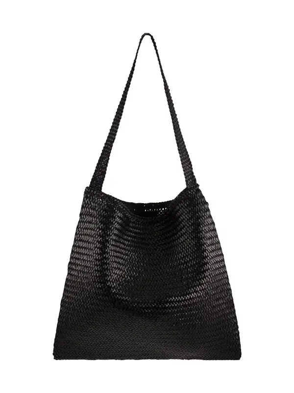 Dragon Diffusion Ars Tote Woven Buffalo Calfskin Bag - Black