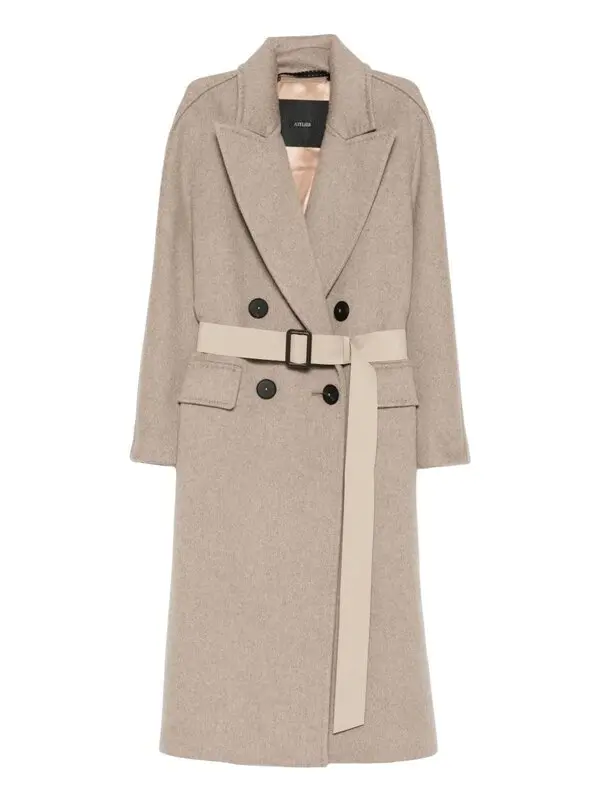 Max Mara Cashmere Double-breasted Coat - Multicolor