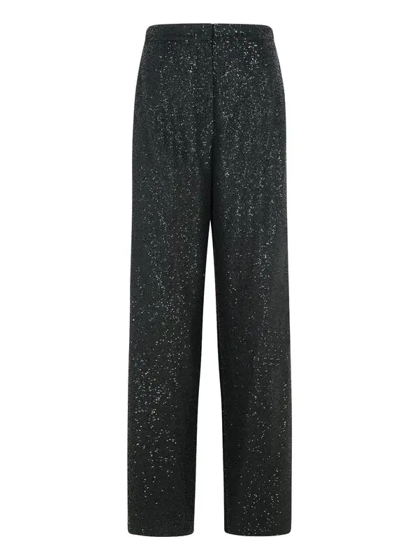 Max Mara Navigli Viscose Blend Sequin Trousers - Black