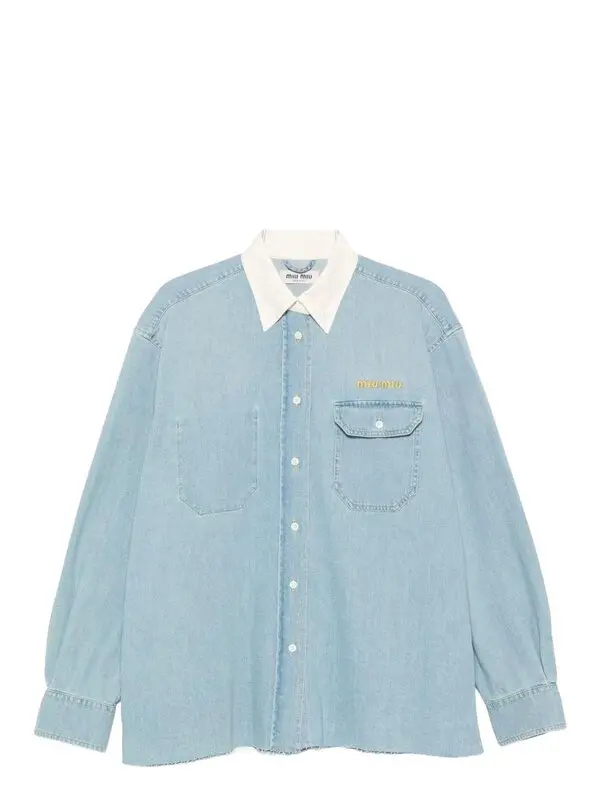 Miu Miu Cotton Denim Shirt - Multicolor
