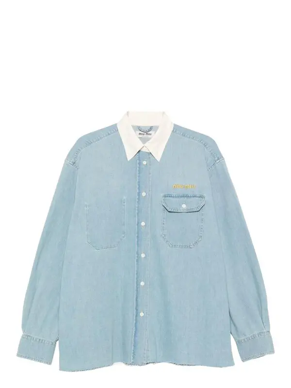 Miu Miu Cotton Denim Shirt - Multicolor