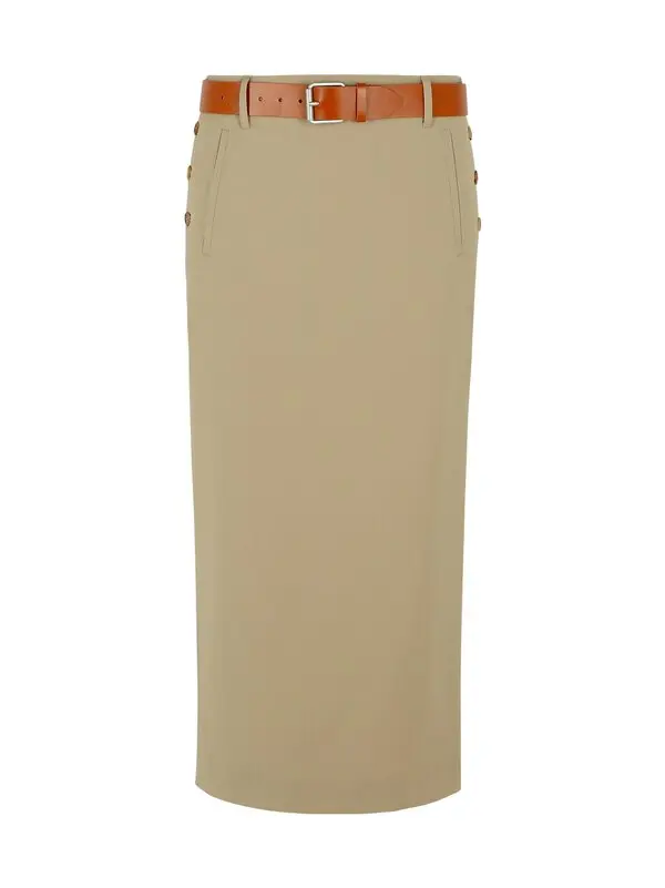 Moschino Beige Virgin Wool Skirt - Cream