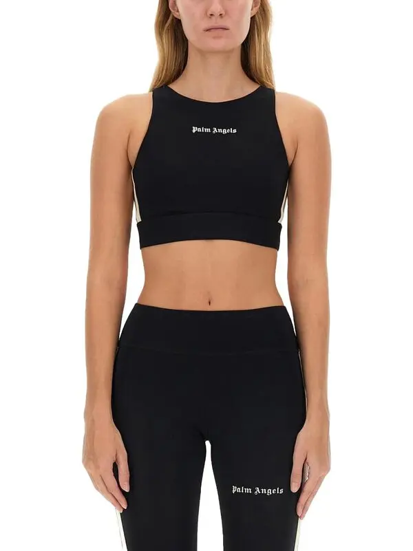 Palm Angels Logo Crop Top - Black