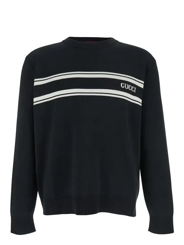 Gucci Wool Logo Lettering Crew Neck Sweater - Multicolor