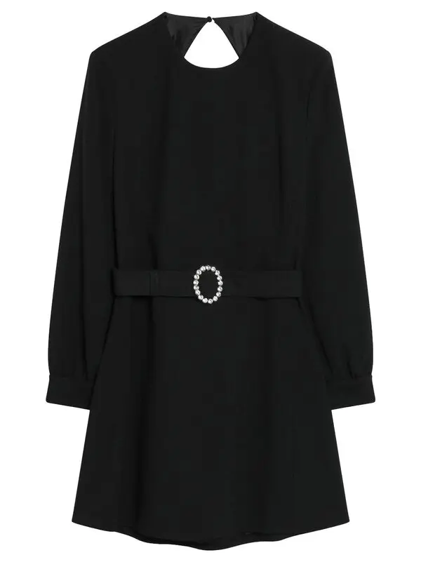 Saint Laurent Belted Mini Dress - Black