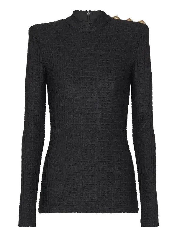 Balmain Monogram High-neck Top - Multicolor