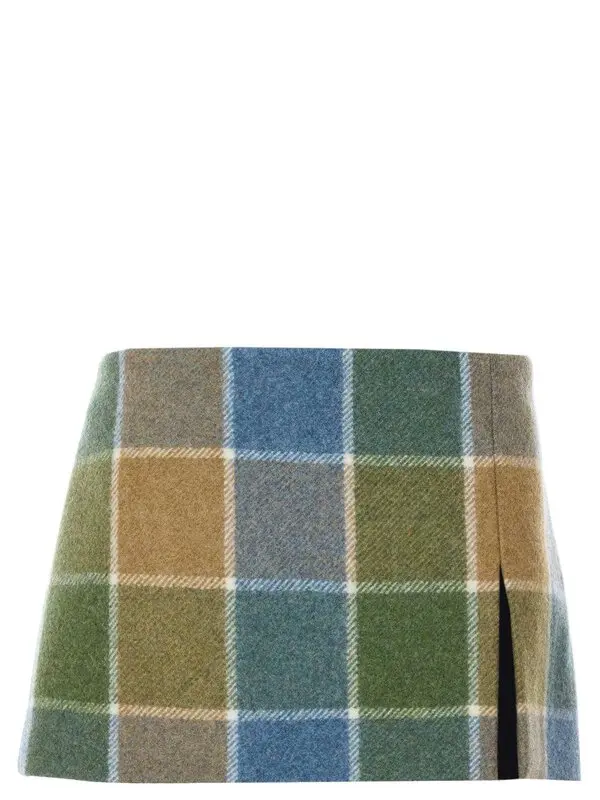 Miu Miu Virgin Wool Mini Skirt - Multicolor
