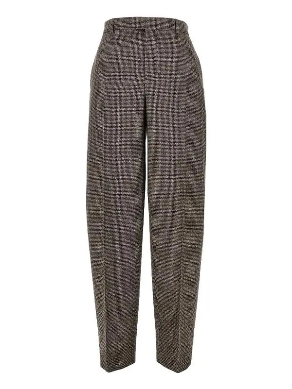 AMI Paris Houndstooth Balloon Cut Trousers - Brown