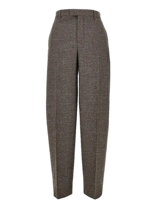 AMI Paris Houndstooth Balloon Cut Trousers - Brown