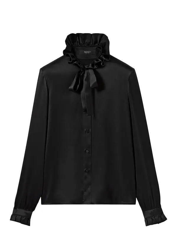 Gucci Silk Satin Shirt - Black