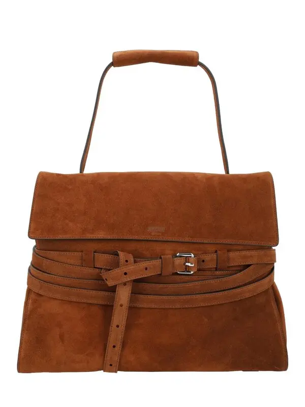 Moschino Tie Me Leather Bag - Brown