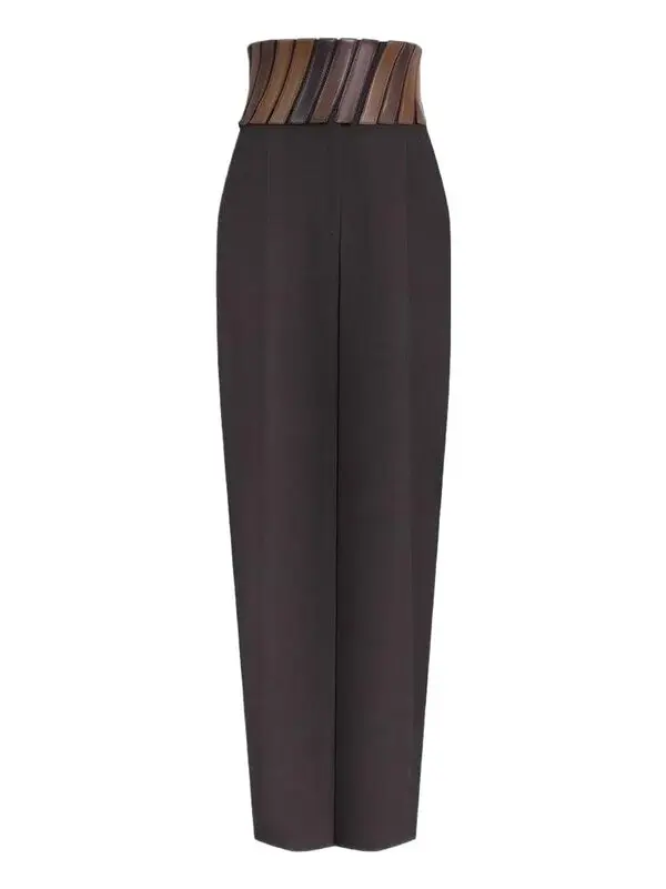 Alaïa Tailored Wool Belted Trousers - Black