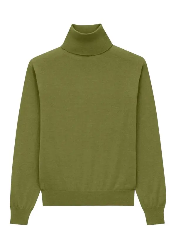 Saint Laurent Cashmere, Wool, And Silk Turtleneck Pullover - Green