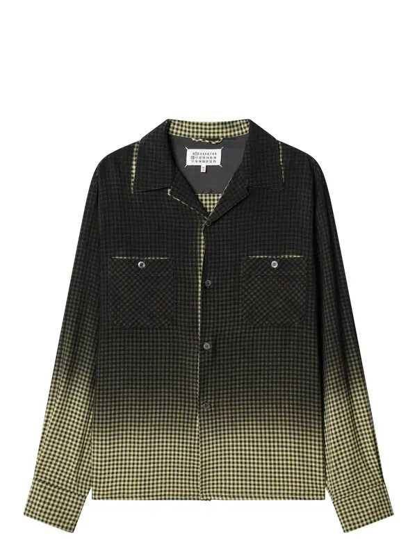 MAISON MARGIELA Gradient Check Viscose Shirt - Black