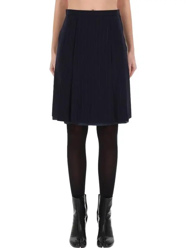 MAISON MARGIELA Wool Midi Skirt - Blue