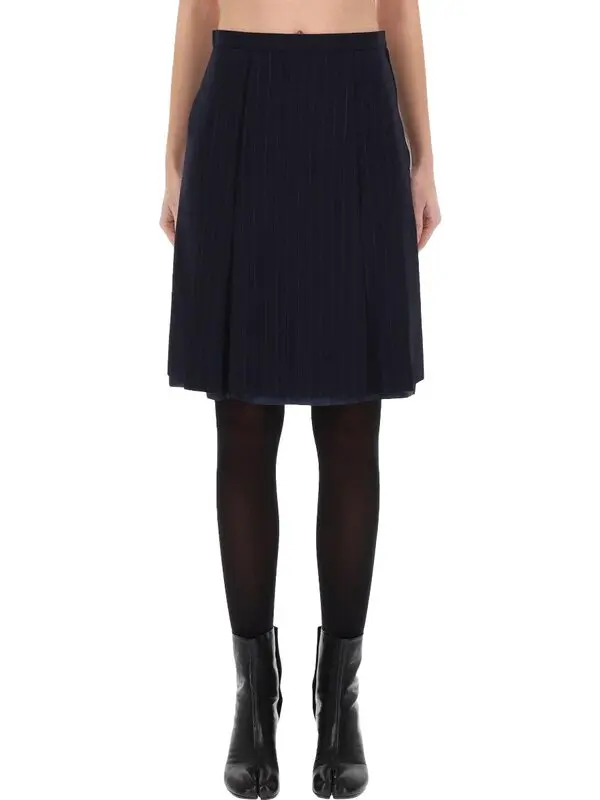 MAISON MARGIELA Wool Midi Skirt - Blue