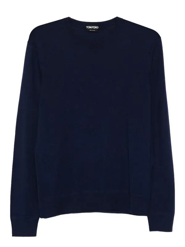 TOM FORD Wool Crew Neck Sweater - Blue