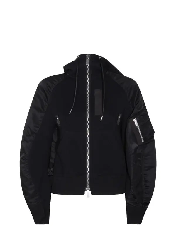 Sacai Cotton And Nylon Hoodie - Multicolor