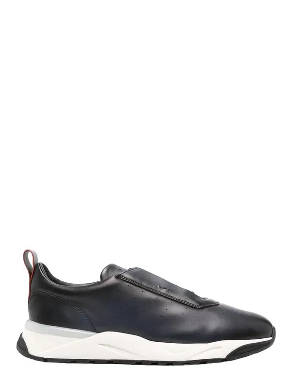 Santoni Calf Leather Low-top Sneakers - Blue