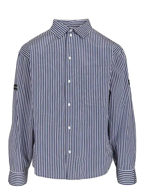 Balenciaga Oversized Striped Shirt - Blue