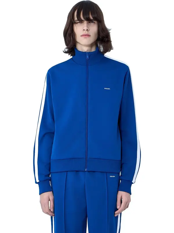 Prada Technical Jersey Zip-front Track Jacket - Blue