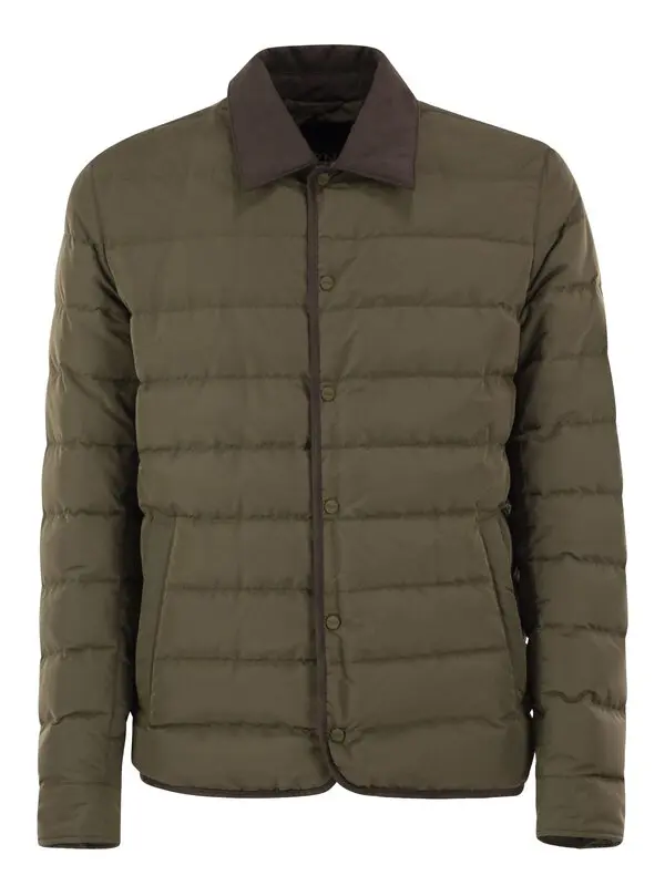 Herno Quilted Down Jacket With Shirt Collar - Multicolor