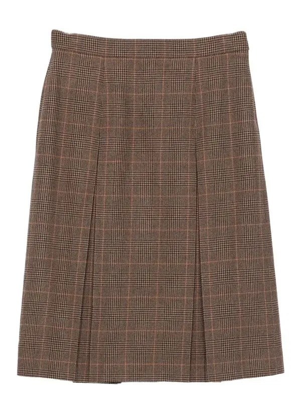 Saint Laurent Wool Cashmere Midi Skirt - Multicolor