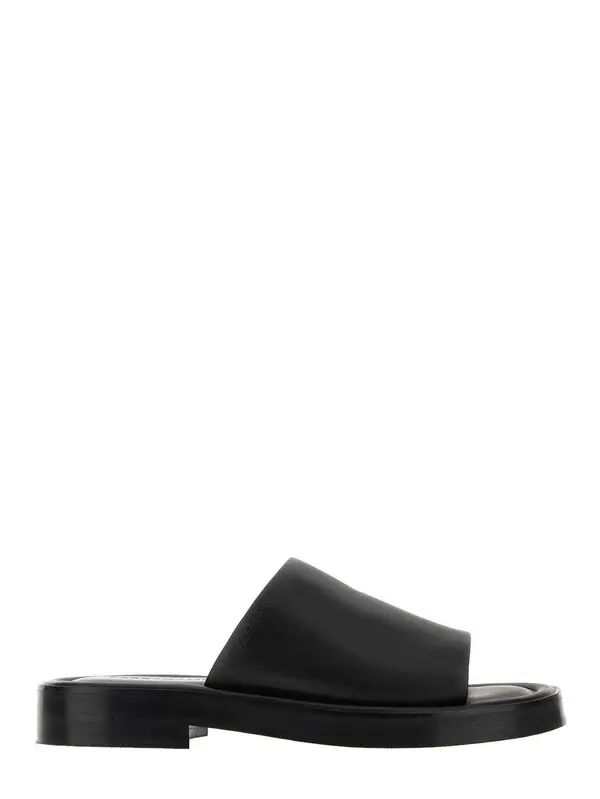 FERRAGAMO Salvatore Nappa Leather Slippers - Black