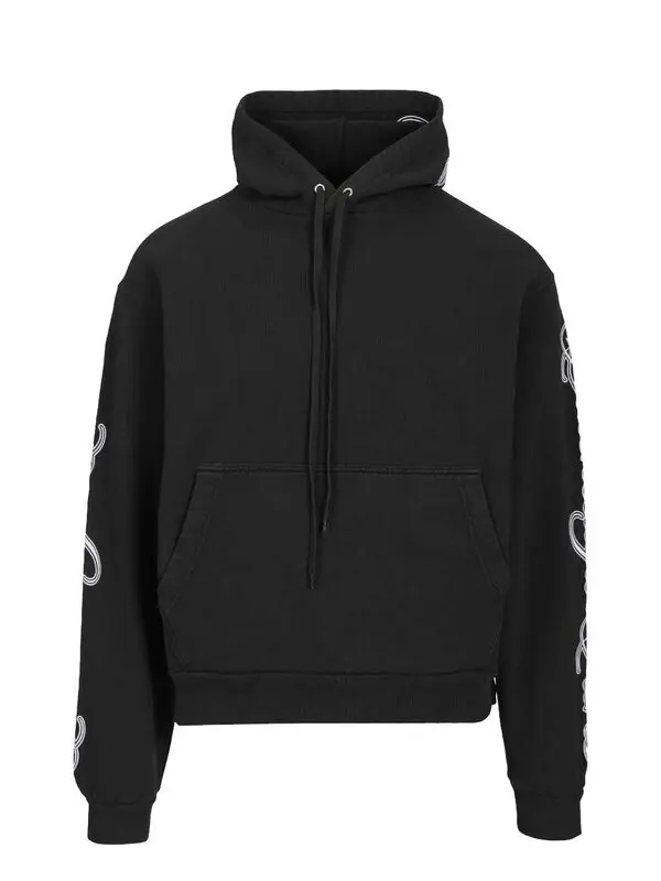 Balenciaga Cursive Oversized Hoodie - Black