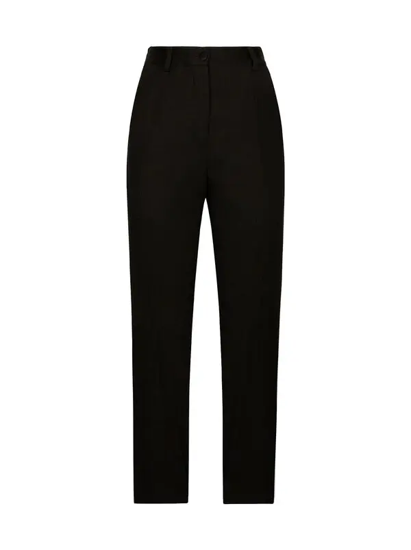Dolce & Gabbana Tuxedo Virgin Wool And Silk Trousers - Multicolor