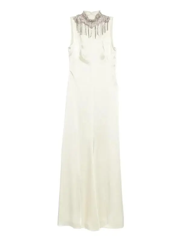 Alexander McQueen Embellished Collar Floor-length Evening Dress - Cream