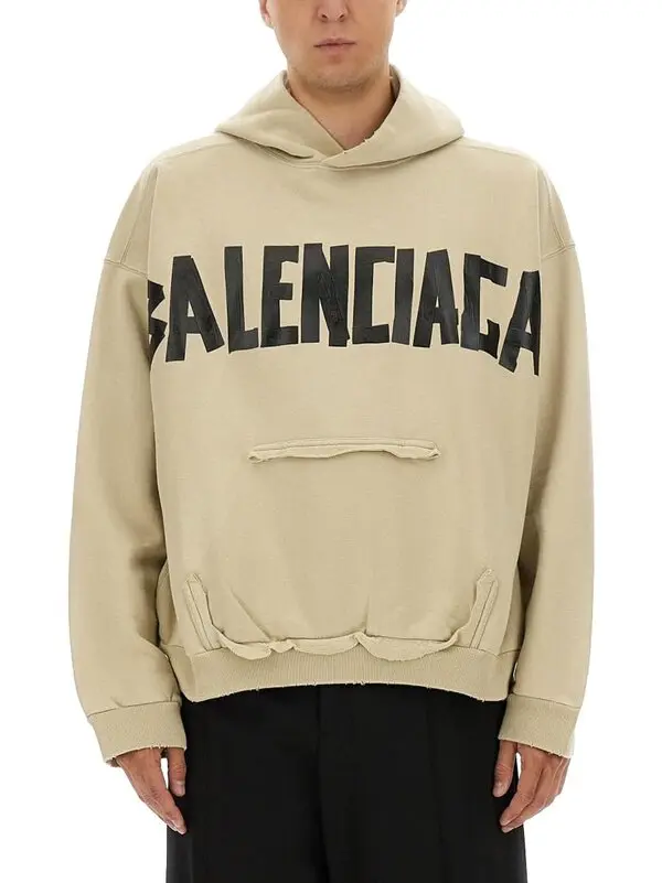 Balenciaga Tape Type Sweatshirt - Cream