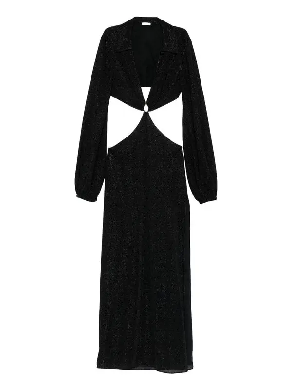 Oseree Lumière Long Dress With Cut-out - Black