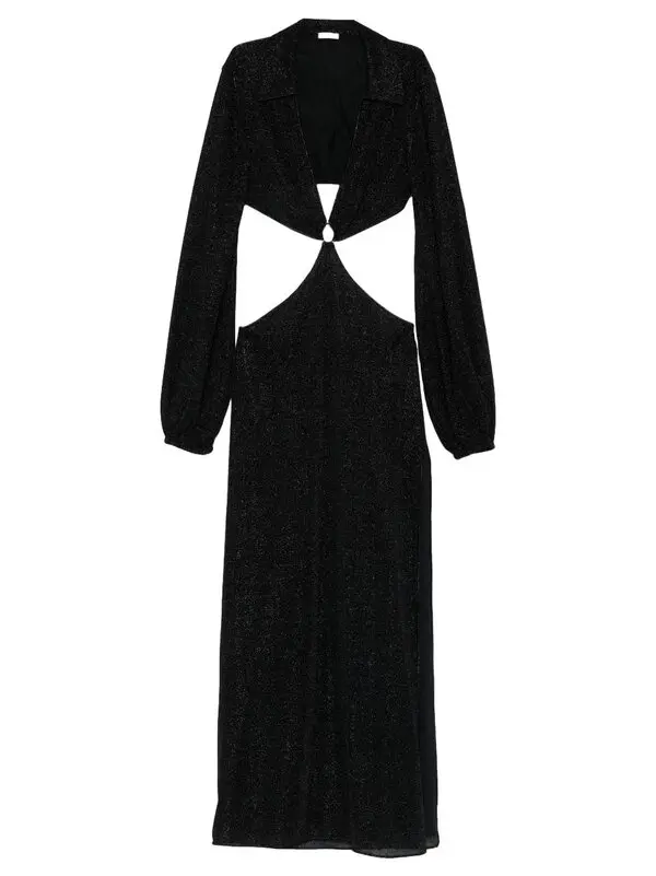 Oseree Lumière Long Dress With Cut-out - Black