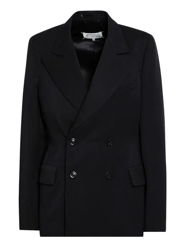 MAISON MARGIELA Wool Double-breasted Jacket - Black