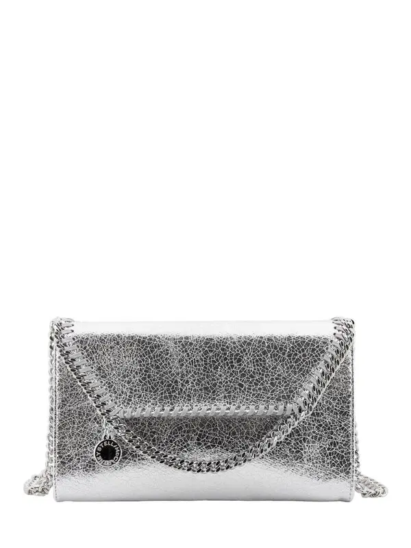 Stella McCartney Falabella Metallic Fabric Crossbody Bag - Silver