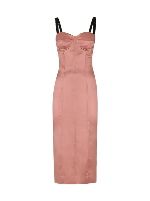 Dolce & Gabbana Stretch Satin Dress - Multicolor
