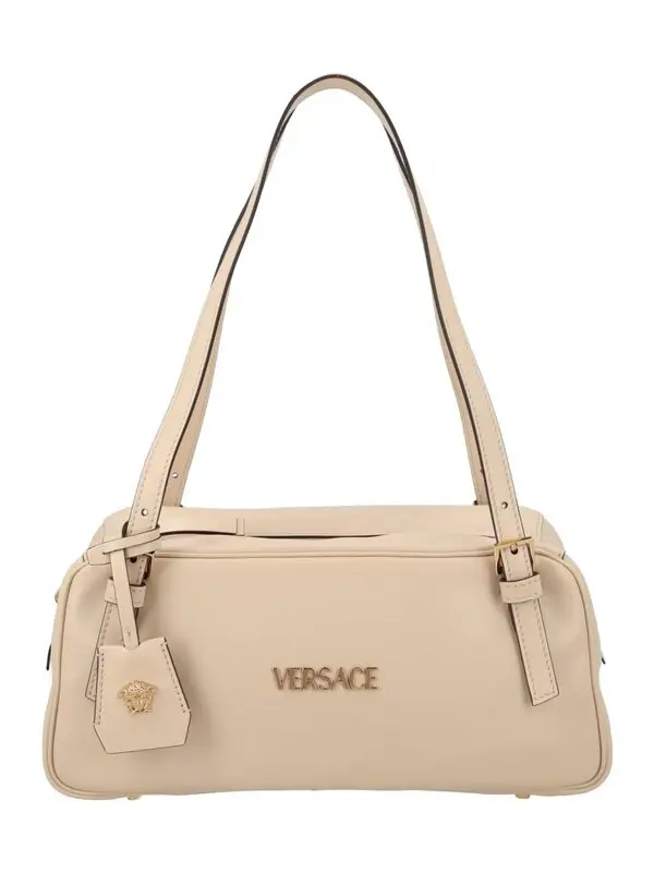 Versace Lamb Leather Tag Bag - Cream