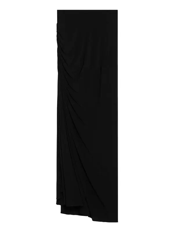Alaïa Long Draped Skirt In Jersey - Black