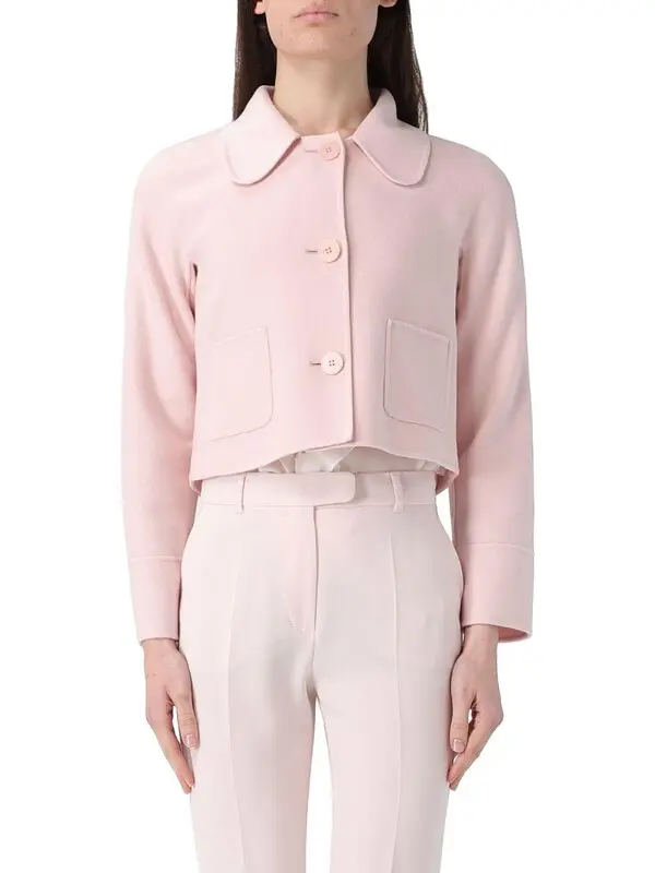 Max Mara Jacket In Virgin Wool Blend - Pink